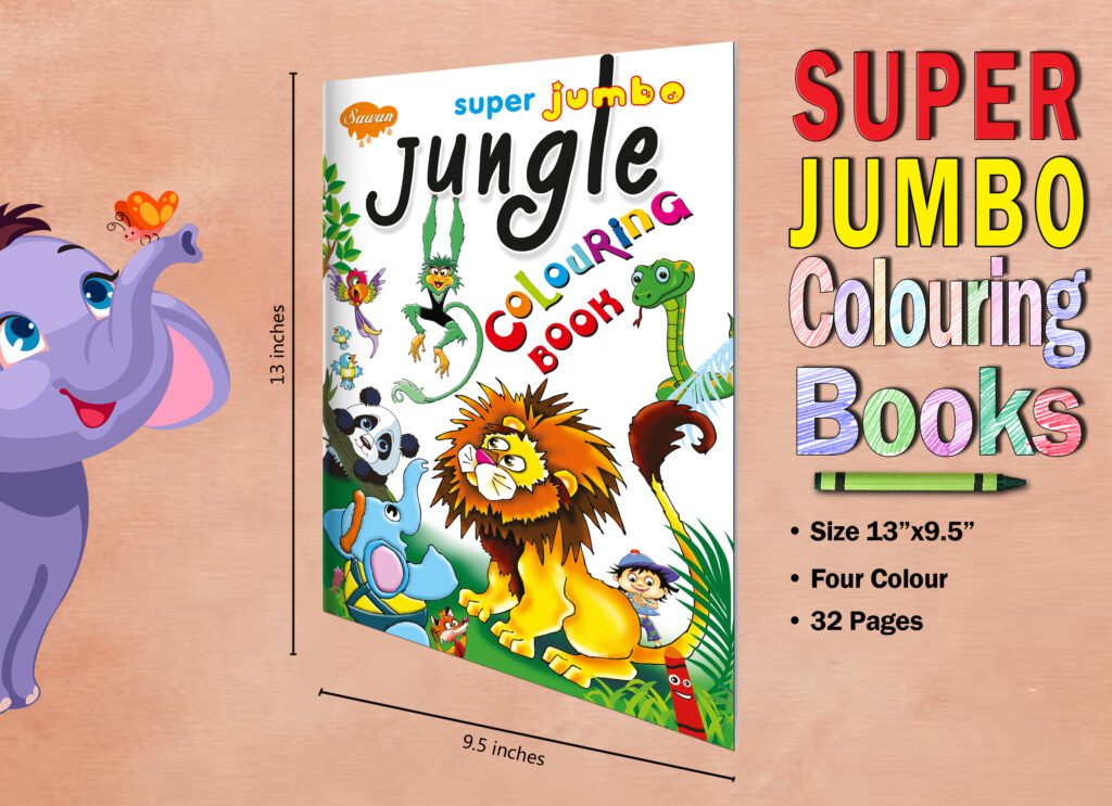 Super Jumbo Jungle Colouring Book | Super Jumbo Colouring Book - Sawan ...