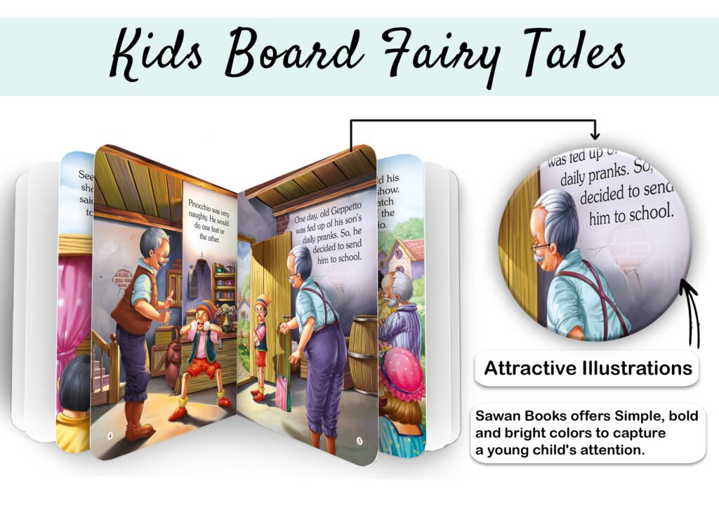 Pinocchio | Kids Board Fairy Tales | Book for Kids - Sawan Books