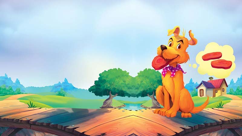 The Dog and His Reflection | world Famous Aesop's Fables - Sawan Books