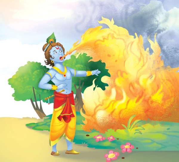 Krishna Consumes the Forest Fire - Sawan Books