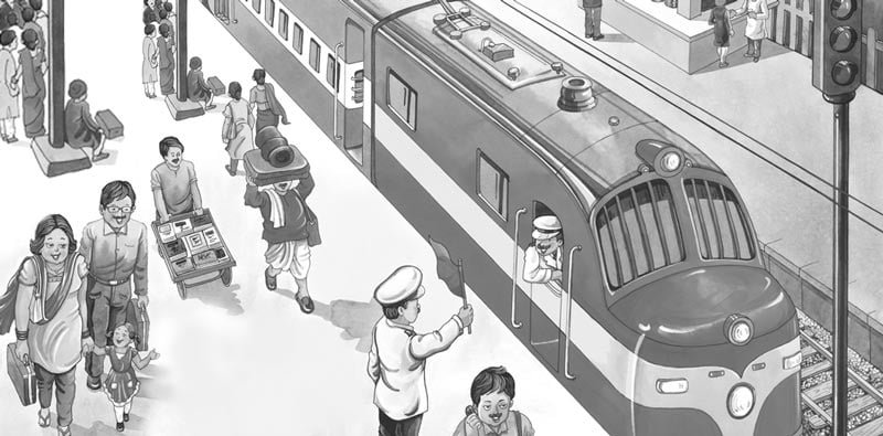 Scene at a railway station - Sawan Books