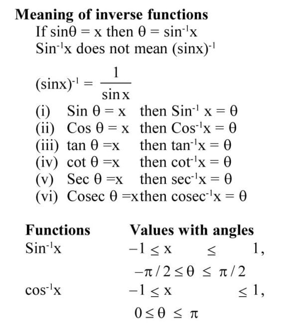 59. Inverse Trigonometric Functions - Sawan Books