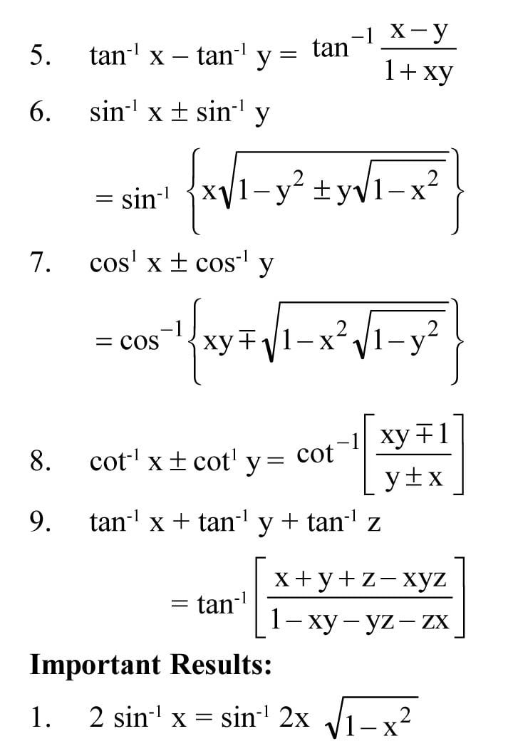 59. Inverse Trigonometric Functions - Sawan Books